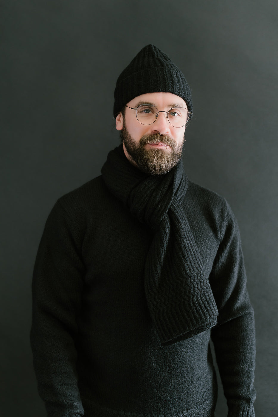 Alpaca Rib Scarf - Black | Dant